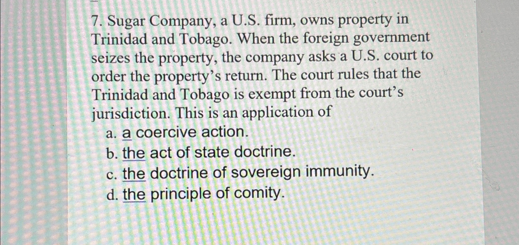 Solved Sugar Company, a U.S. ﻿firm, owns property in | Chegg.com