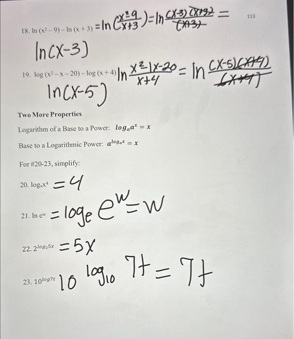 Solved Exponentials and Logs Let's see how you're coming | Chegg.com