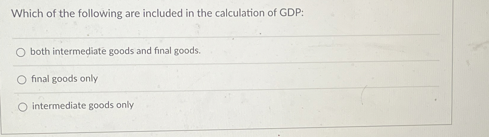 Solved Which of the following are included in the | Chegg.com