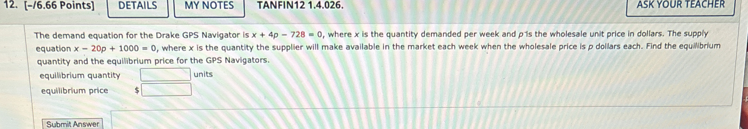 Solved The demand equation for the Drake GPS Navigator is | Chegg.com
