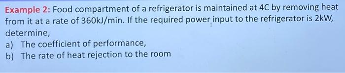 Solved Example 2: Food compartment of a refrigerator is | Chegg.com