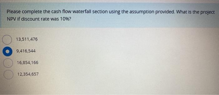 Solved Please complete the cash flow waterfall section using | Chegg.com