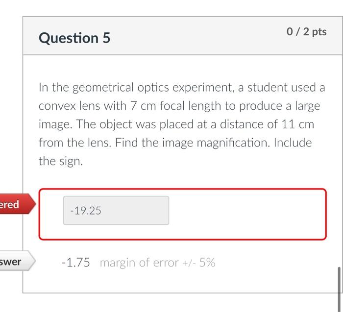 Solved In the geometrical optics experiment, a student used | Chegg.com