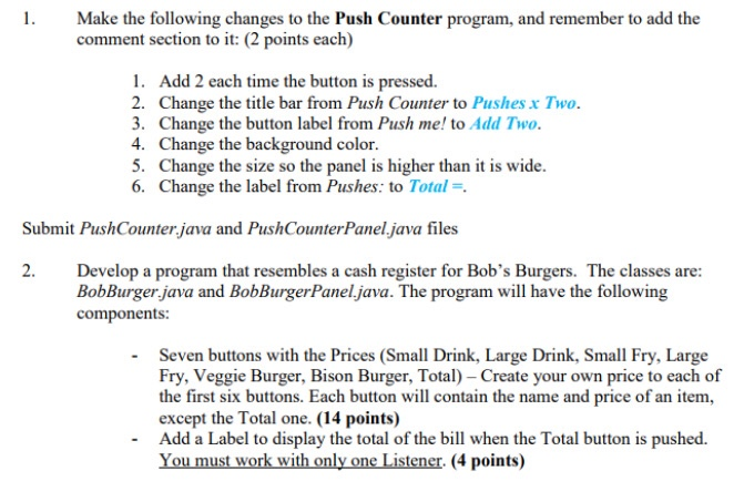 1. Make the following changes to the Push Counter | Chegg.com