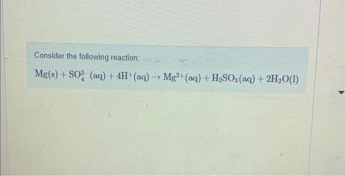 Solved Consider the following reaction: | Chegg.com
