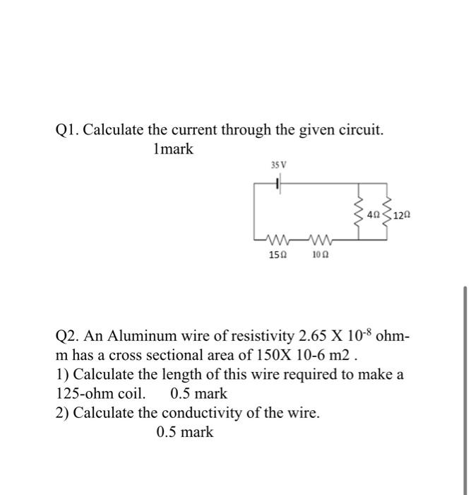 Solved Q1. Calculate the current through the given circuit. | Chegg.com