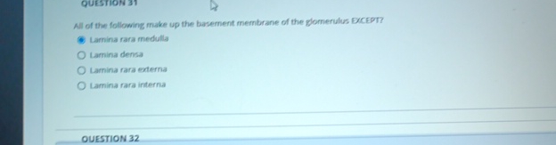 Solved All of the following make up the basement membrane of | Chegg.com