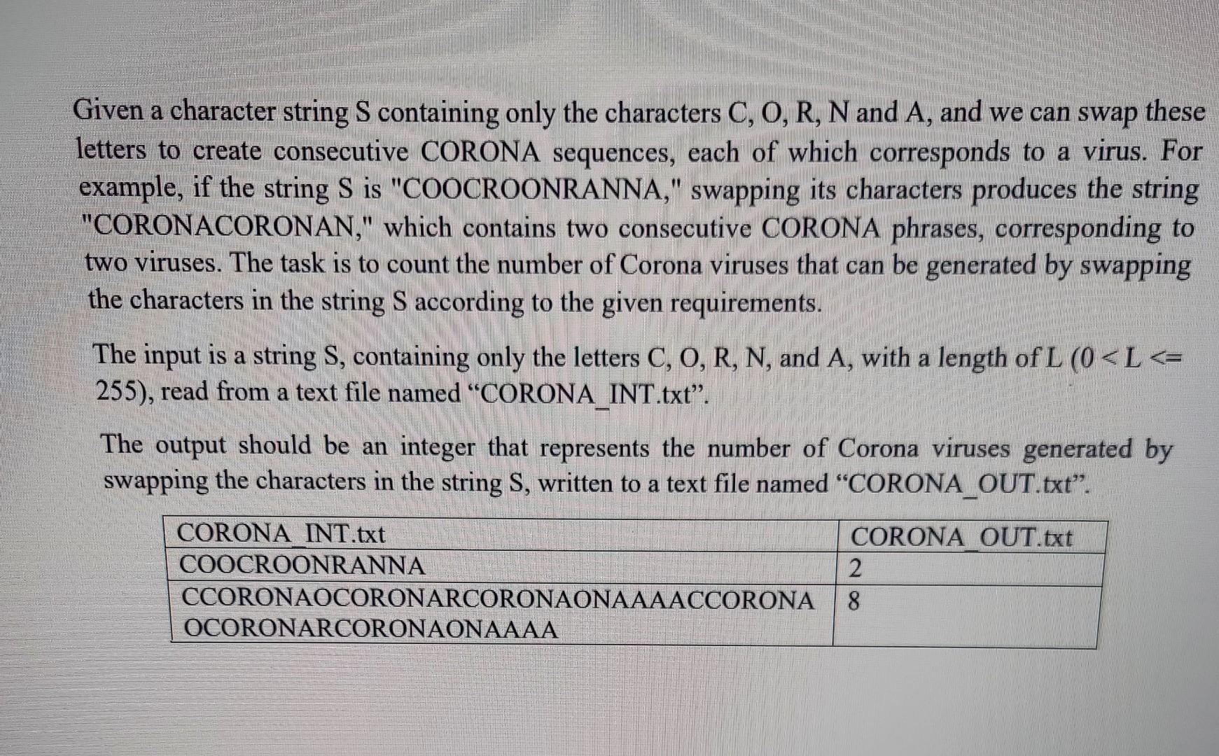 Solved Given a character string S containing only the | Chegg.com