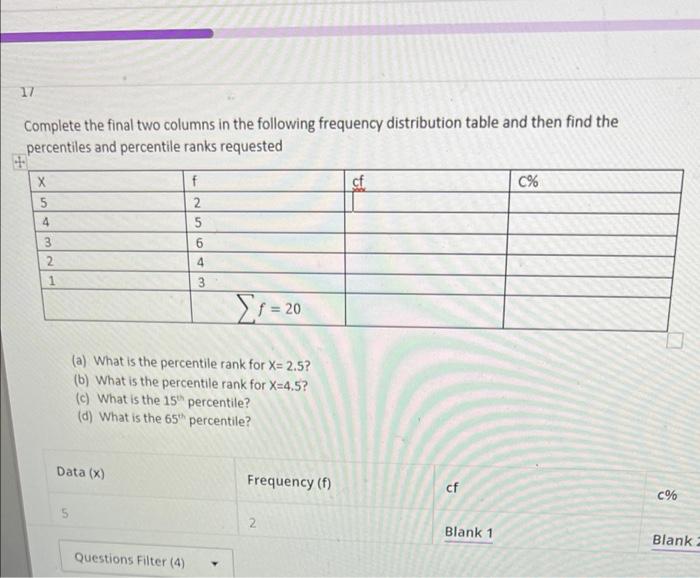Solved 17 Complete the final two columns in the following | Chegg.com
