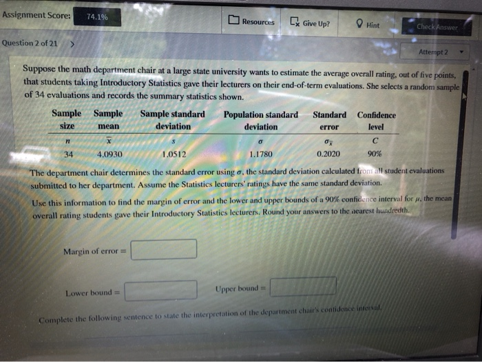 Solved Assignment Score: 74.1% Resources [ Give Up? Hint | Chegg.com