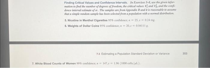 Finding Critical Values and Confidence Intervals. In | Chegg.com