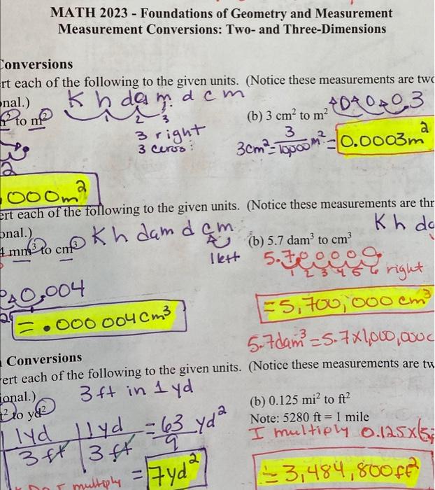 MATH 2023 - Foundations of Geometry and Measurement | Chegg.com