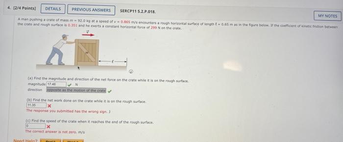 Solved the crate and rough surface 8:0.35t and be eutris a | Chegg.com