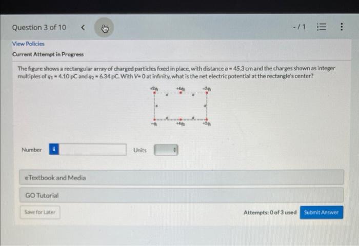 Solved The figure shows a rectangular array of charged | Chegg.com