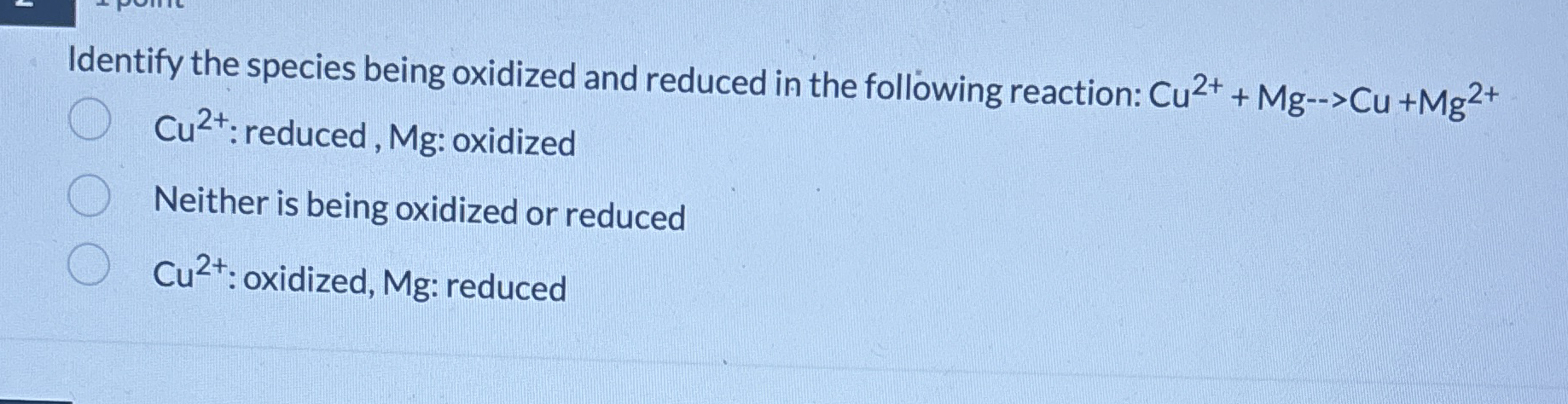 Solved Identify the species being oxidized and reduced in | Chegg.com