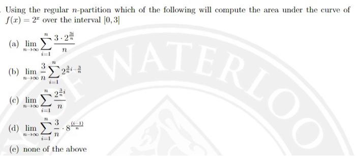 Solved Using the regular n-partition which of the following | Chegg.com