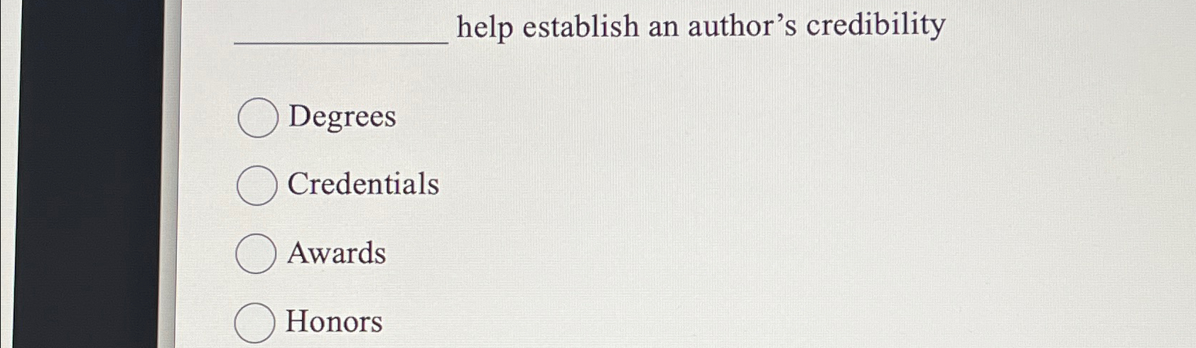 Solved help establish an author's | Chegg.com