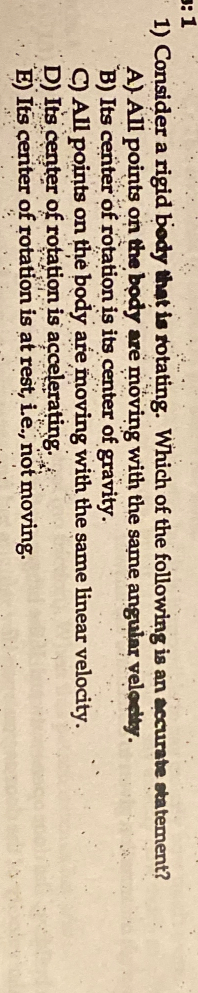Solved Consider a rigid body that is totating. Which of the | Chegg.com