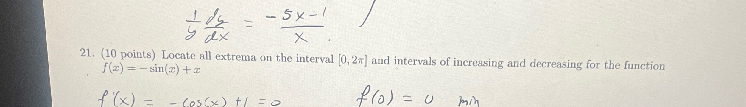 Solved Locate all extrema on the interval 0,2π ﻿and | Chegg.com