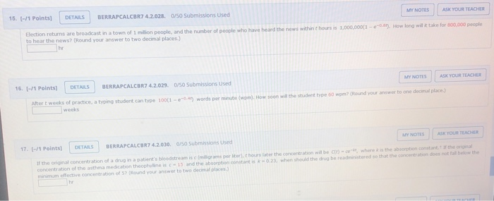 Solved MY NOTES ASK YOUR TEACHER 15. (-/1 Points) DETAILS | Chegg.com