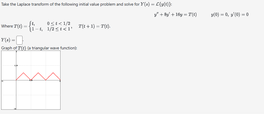 Solved Take the Laplace transform of the following initial | Chegg.com