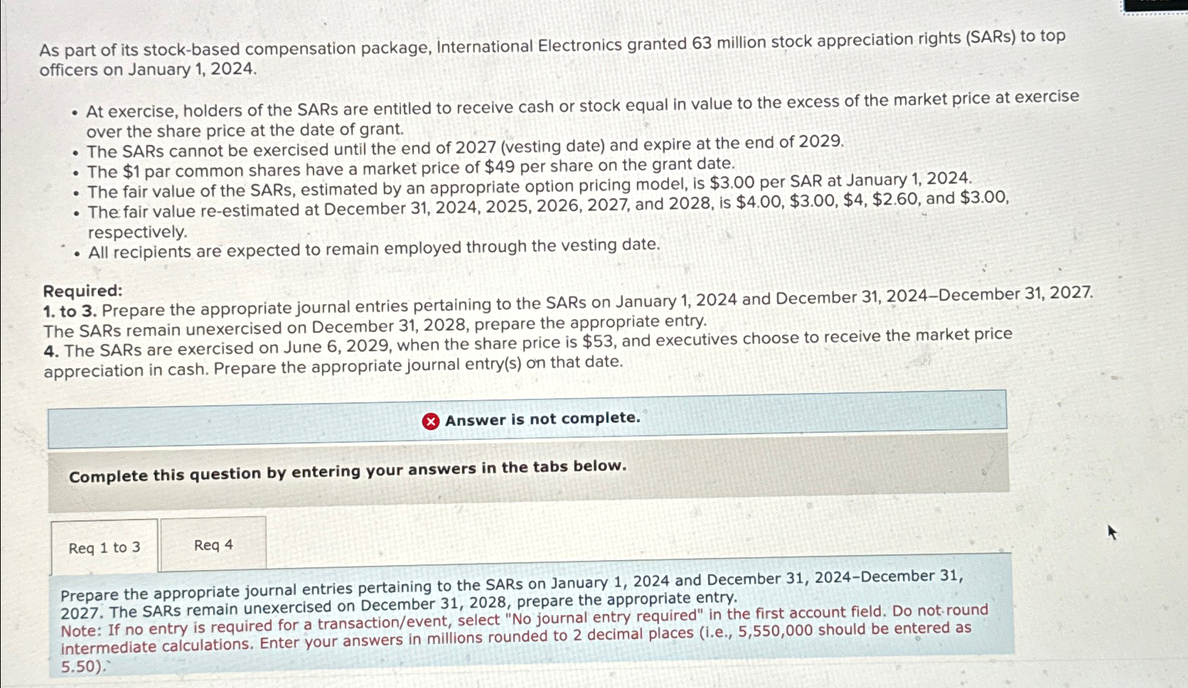 Solved As part of its stock-based compensation package, | Chegg.com