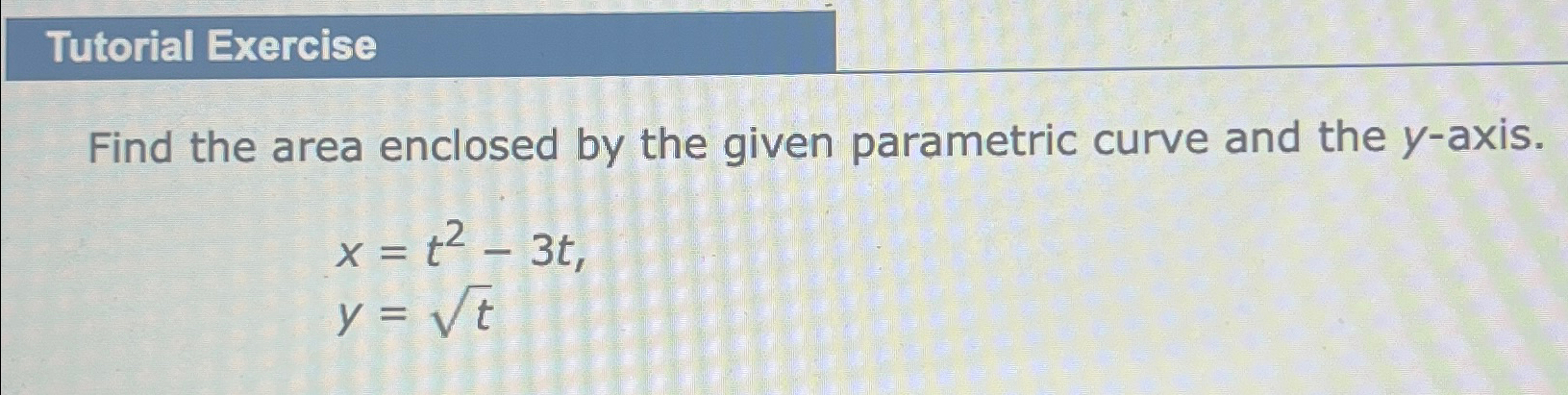 Solved Tutorial ExerciseFind the area enclosed by the given | Chegg.com