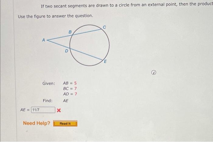 Solved Consider the following theorem. If two chords | Chegg.com