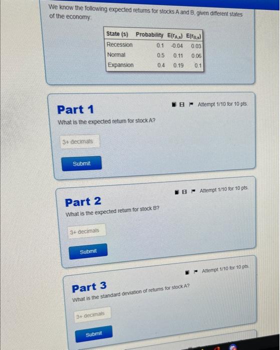 Solved Part 4 question is "What is Standard Deviation of | Chegg.com