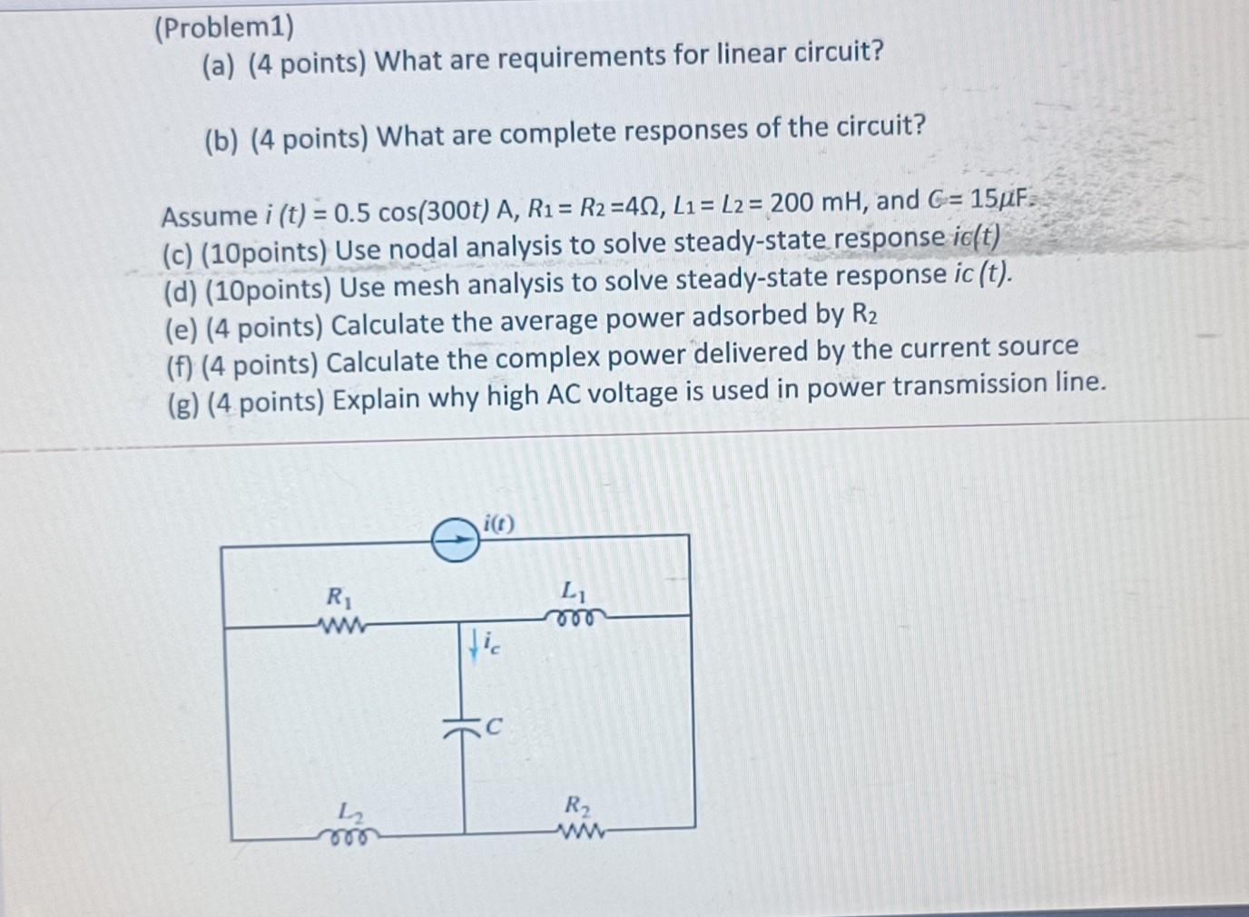 Solved (Problem1) (a) (4 points) What are requirements for | Chegg.com