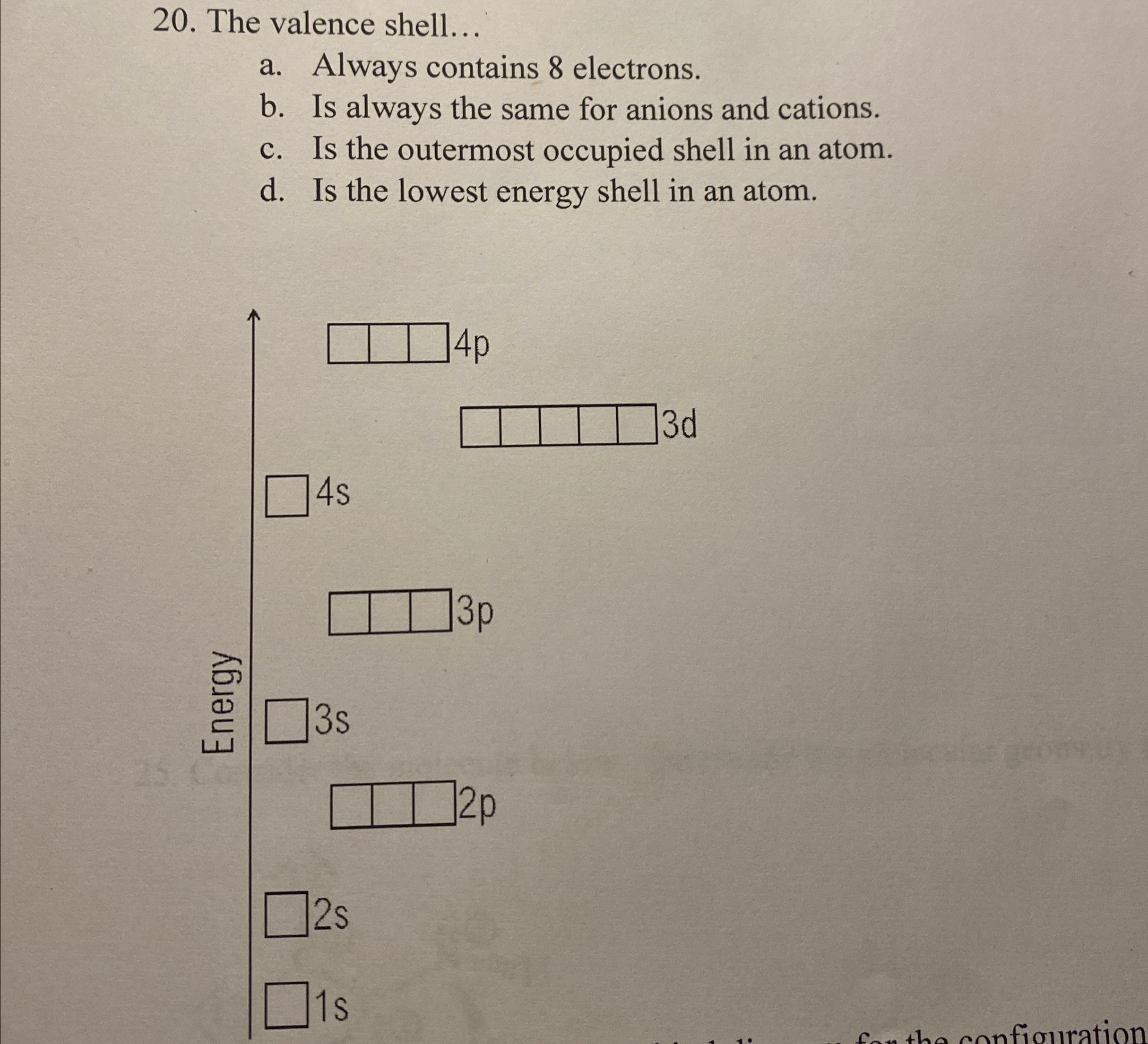 Solved The valence shell...a. ﻿Always contains 8 | Chegg.com