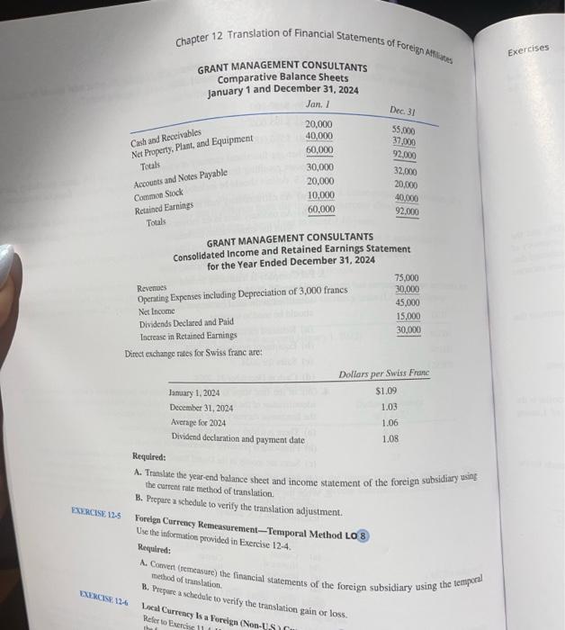 Foreign Currency Translation-Current Rate Method L07 | Chegg.com