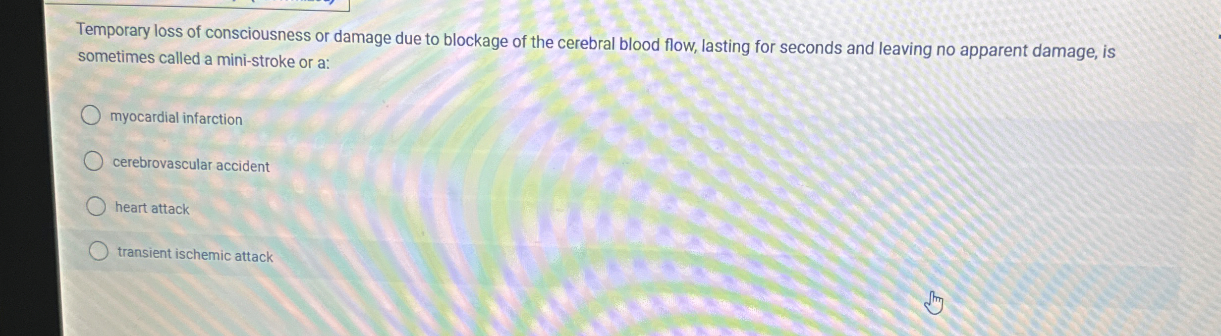 Solved Temporary loss of consciousness or damage due to | Chegg.com