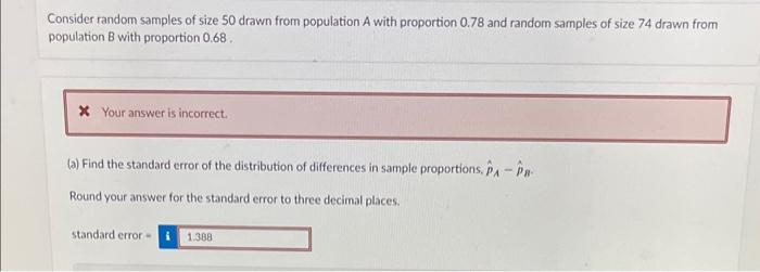 Solved Consider random samples of size 50 drawn from | Chegg.com