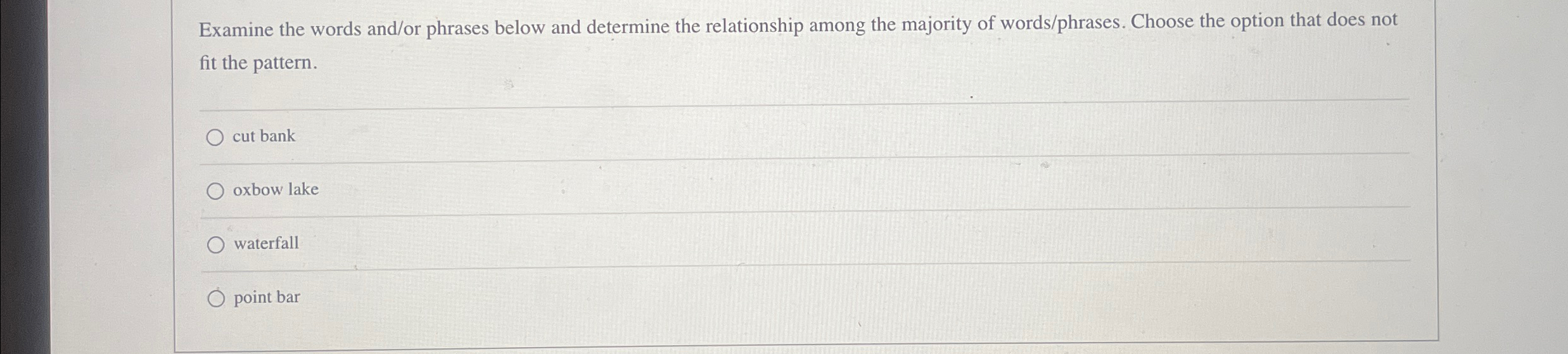 Solved Examine the words and/or phrases below and determine | Chegg.com