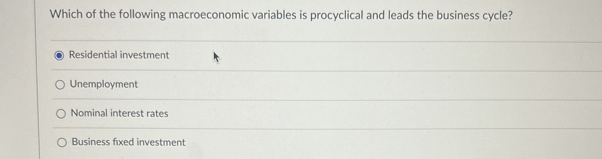 Solved Which of the following macroeconomic variables is | Chegg.com