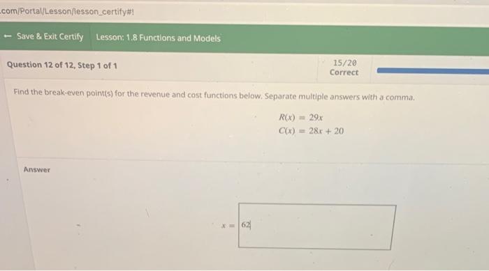 Solved _com/portal/Lesson/lesson_certify#! - Save & Exit | Chegg.com