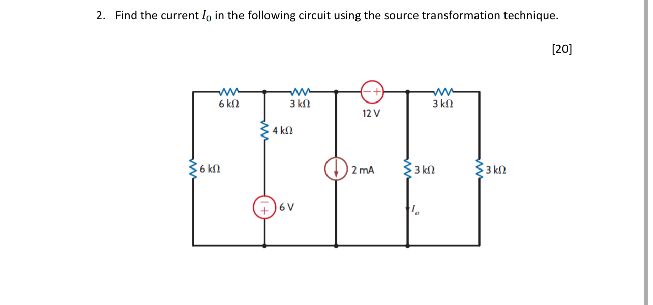 Solved Find the current I0 ﻿in the following circuit using | Chegg.com