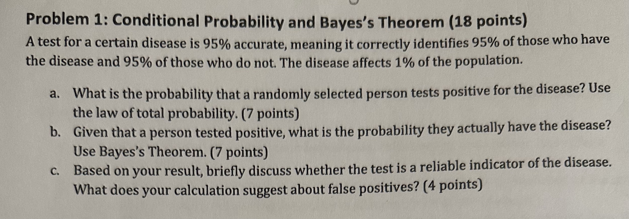Solved Problem 1: Conditional Probability and Bayes's | Chegg.com