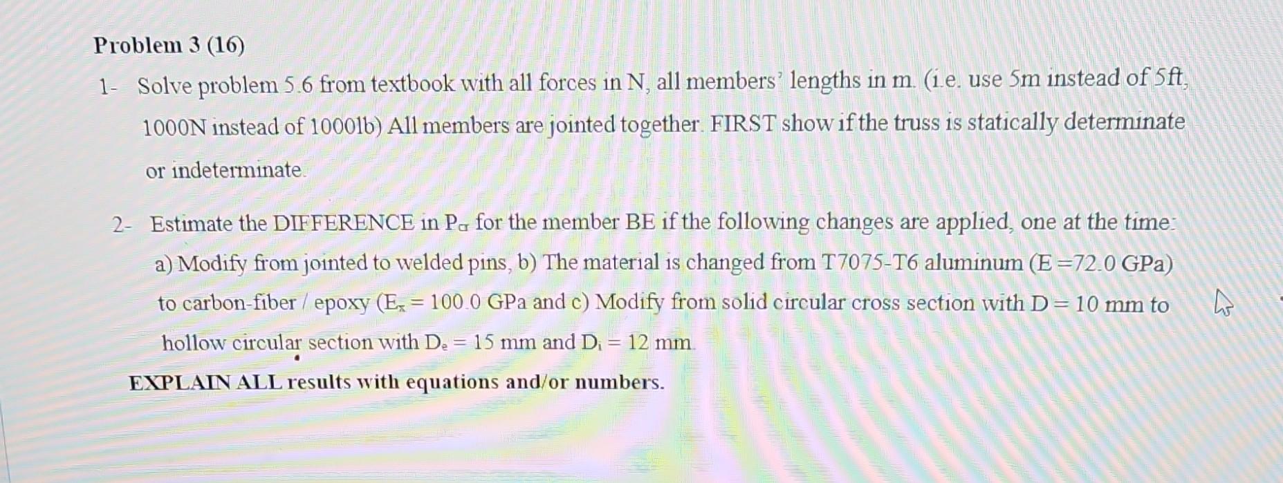 Solved CHAPTER 5 Introduction to Structural Engineering 5.6 | Chegg.com