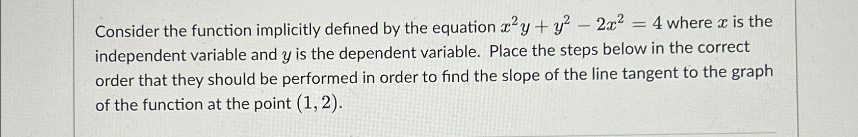 Solved Consider the function implicitly defined by the | Chegg.com