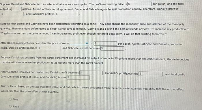 Solved 3. Breakdown of a cartel agreement Consider a town in | Chegg.com