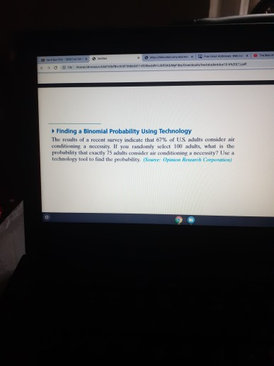 Solved Finding a Binomial Probability Using Technology The | Chegg.com