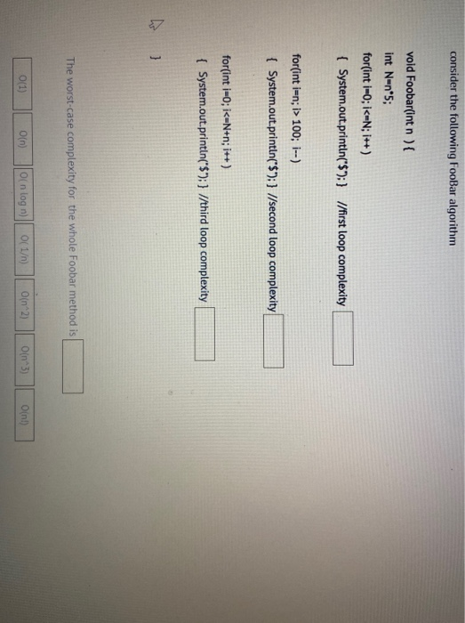 Solved consider the following FooBar algorithm void | Chegg.com