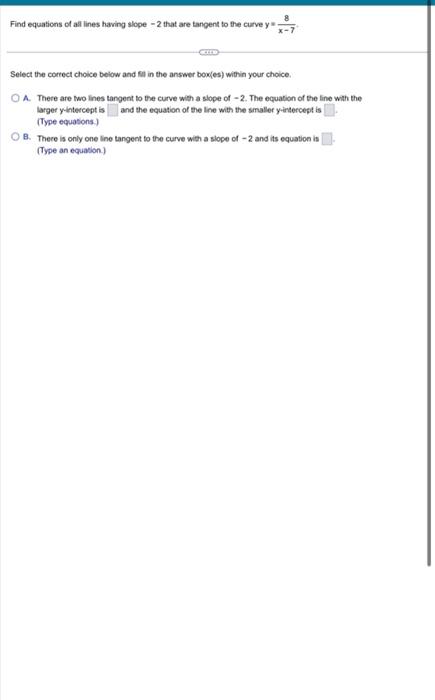 Solved Find equations of all lines having slope −2 that are | Chegg.com