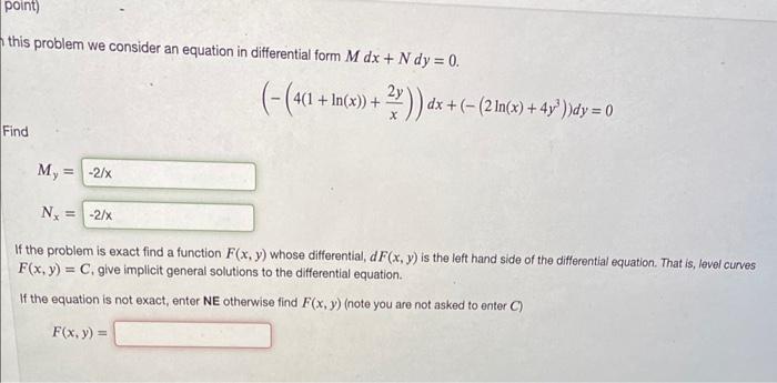 Solved this problem we consider an equation in differential | Chegg.com