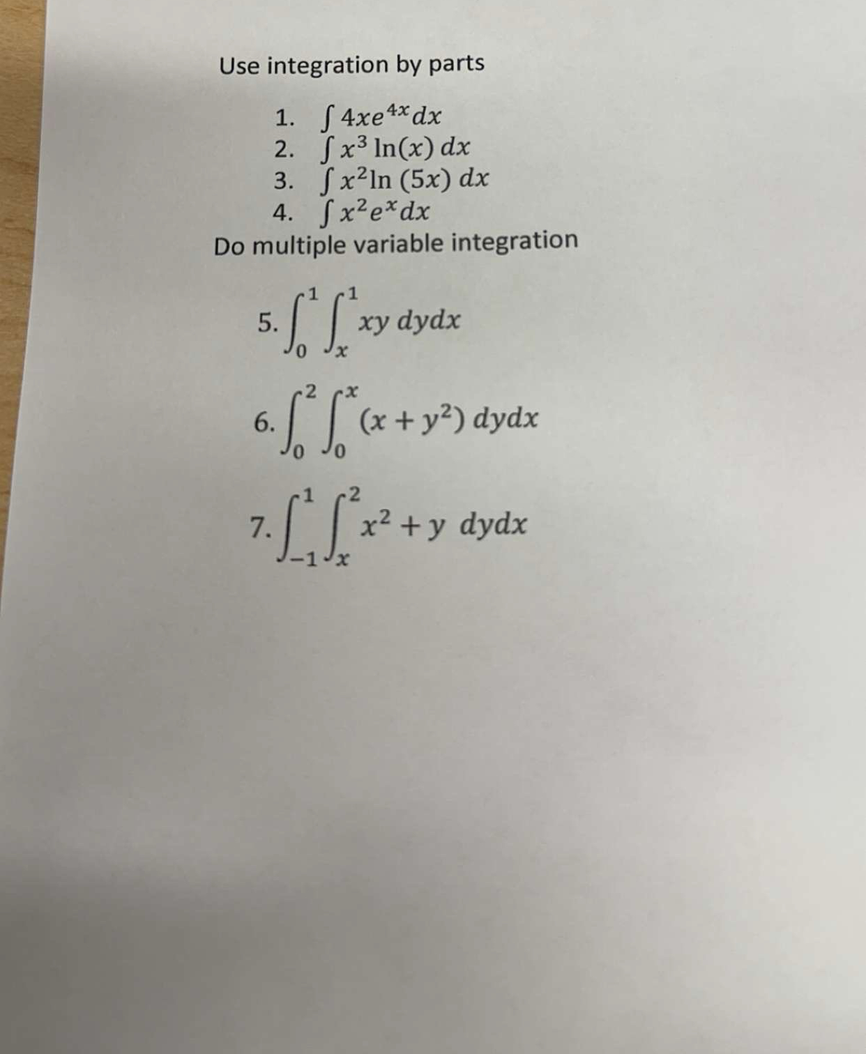Solved Use integration by | Chegg.com