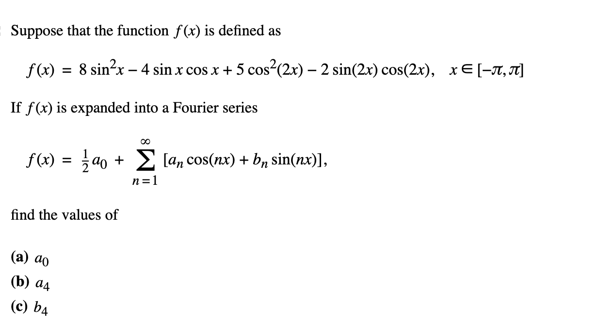 Solved Suppose that the function f(x) ﻿is defined | Chegg.com