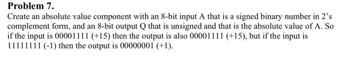 Solved Problem 7. Create an absolute value component with an | Chegg.com