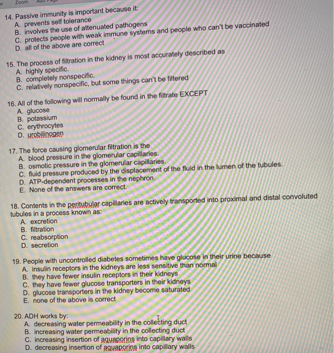 Solved 1. Which of the following is part of our adaptive | Chegg.com